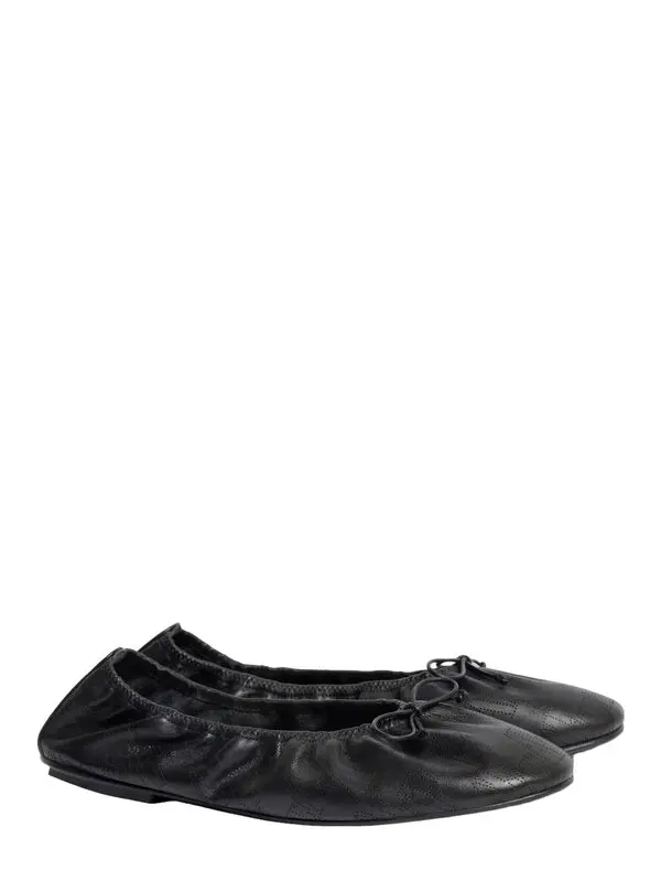 Alberta Ferretti Bow-detail Ballet Flats - Black