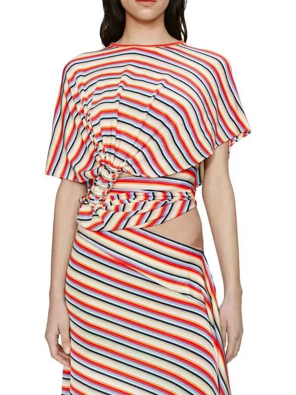 Christopher Esber Calypso Coiled Striped T-shirt - Neutrals