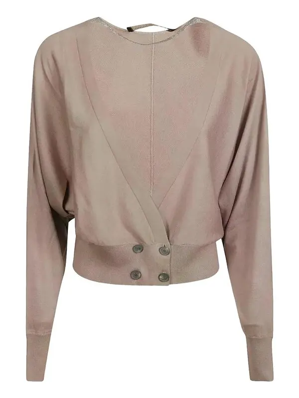 Fabiana Filippi Button-detail V-neck Cardigan - Purple