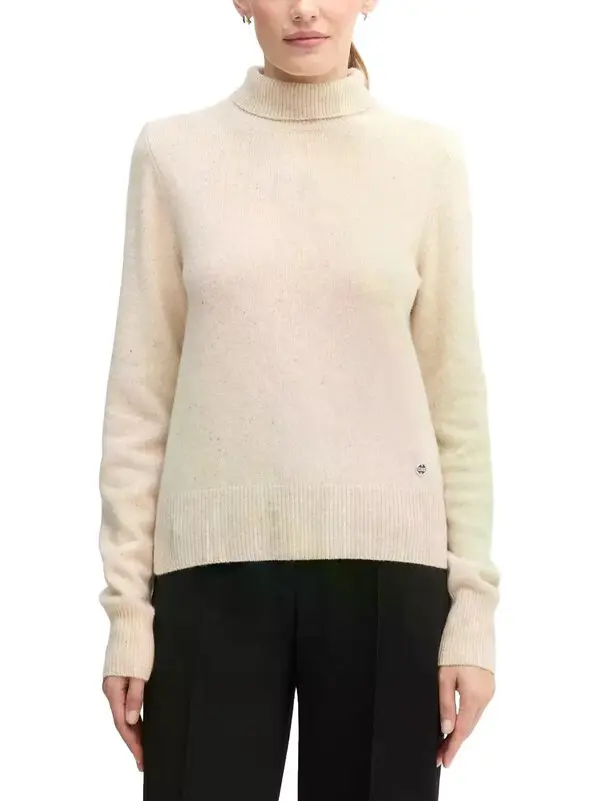 COLMAR Turtleneck Sweater With Logo - Neutrals