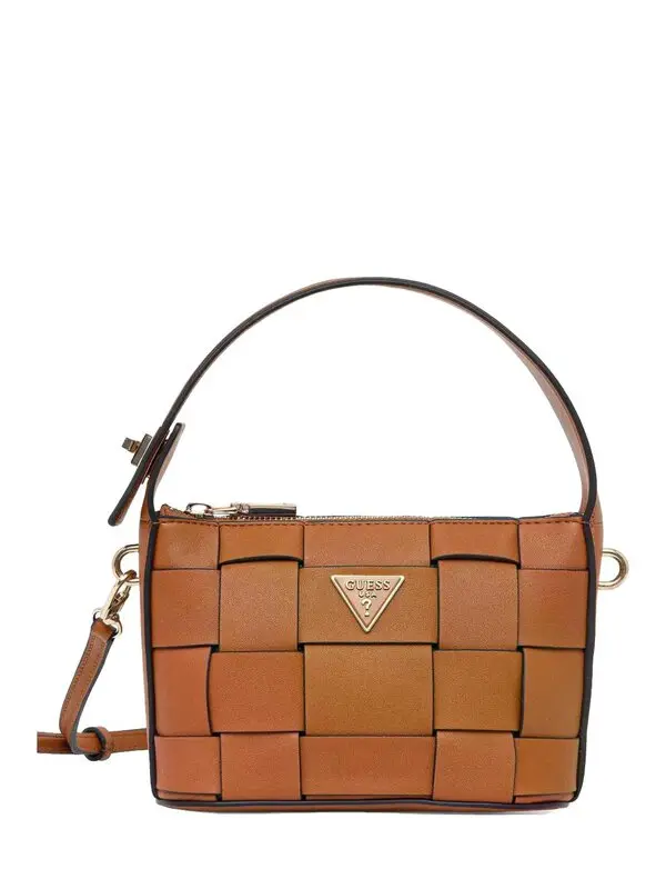 Guess Mini Maylee Woven Tote Bag - Brown