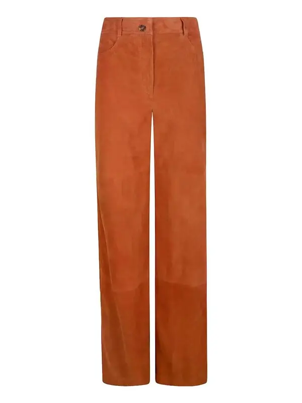 Alberta Ferretti High-waisted Straight Leg Trousers - Orange
