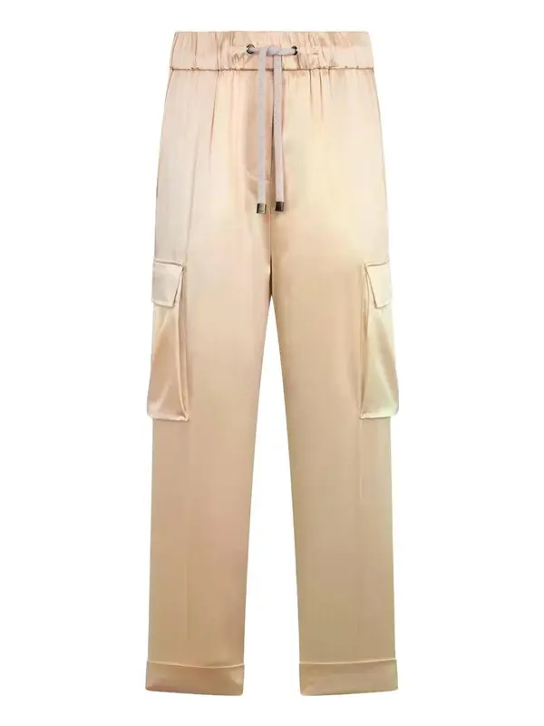 Peserico Satin Cargo Pants - Neutrals