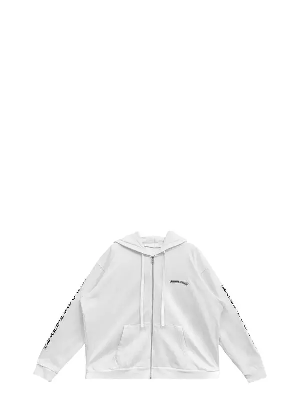 Chrome Hearts Scroll Long-sleeve Zip-up Hoodie - White