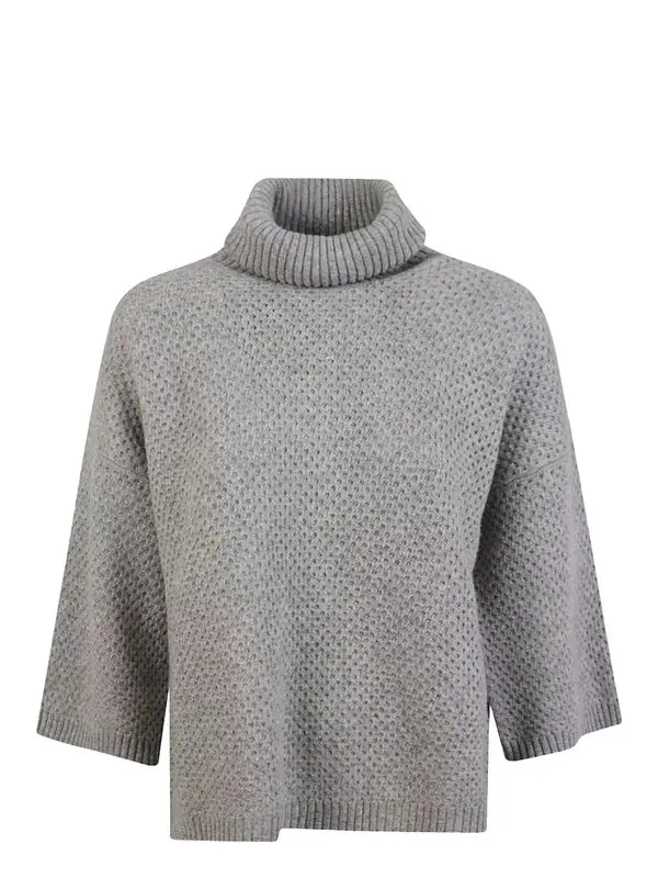 Fabiana Filippi Turtleneck Waffle-knit Sweater - Grey