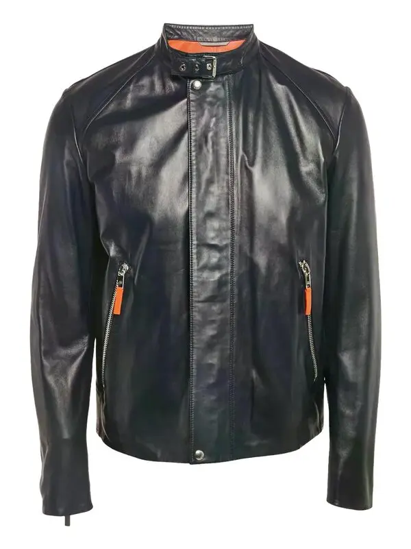 Dior Zip-up Leather Jacket - Blue