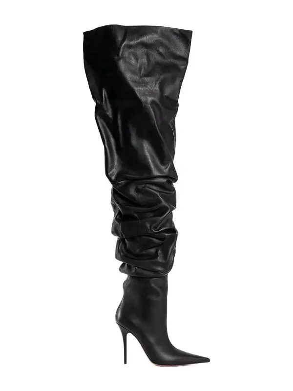 Amina Muaddi Pointed-toe Stiletto Boots - Black