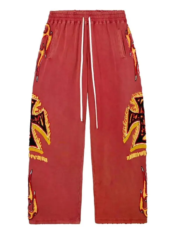 VALE La Flare Drawstring Track Pants - Red