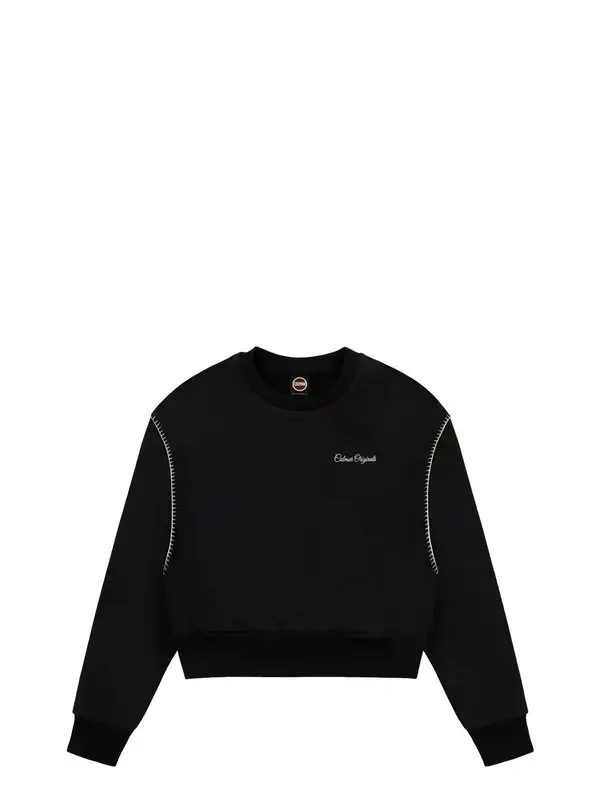 COLMAR Cropped Topstitching Sweatshirt - Black