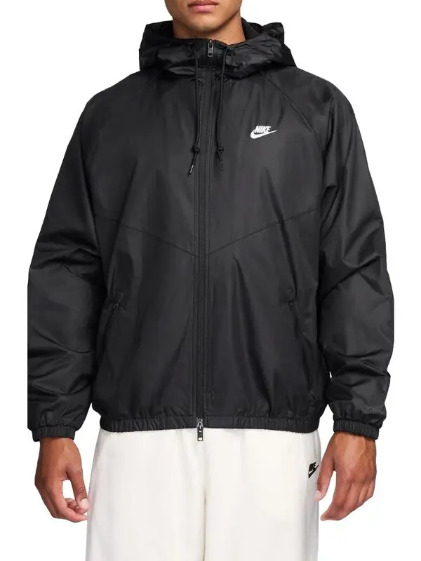 Nike Windrunner Hooded Lined Jacket - Black/white