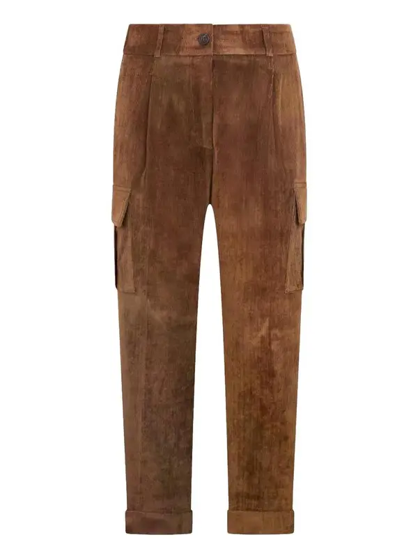 Peserico Corduroy Pocket Trousers - Brown
