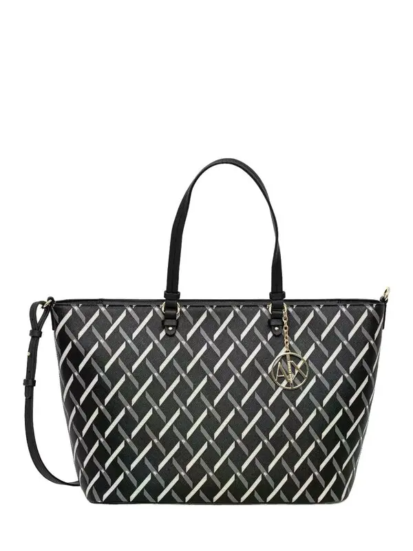 Armani Exchange Logo-charm Tote - Black