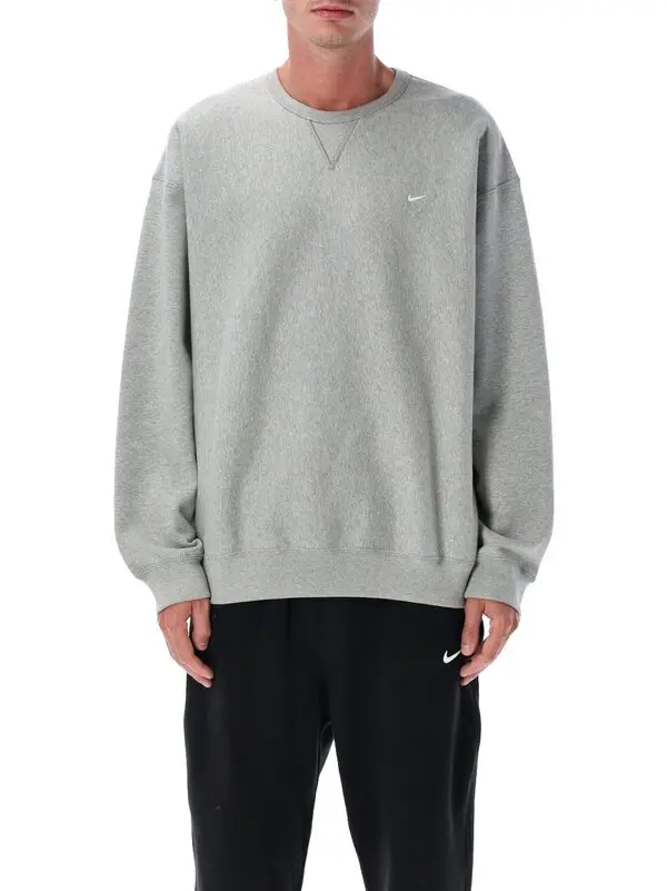 Nike Solo Swoosh Heavyweight Crewneck - Dk Grey Heather