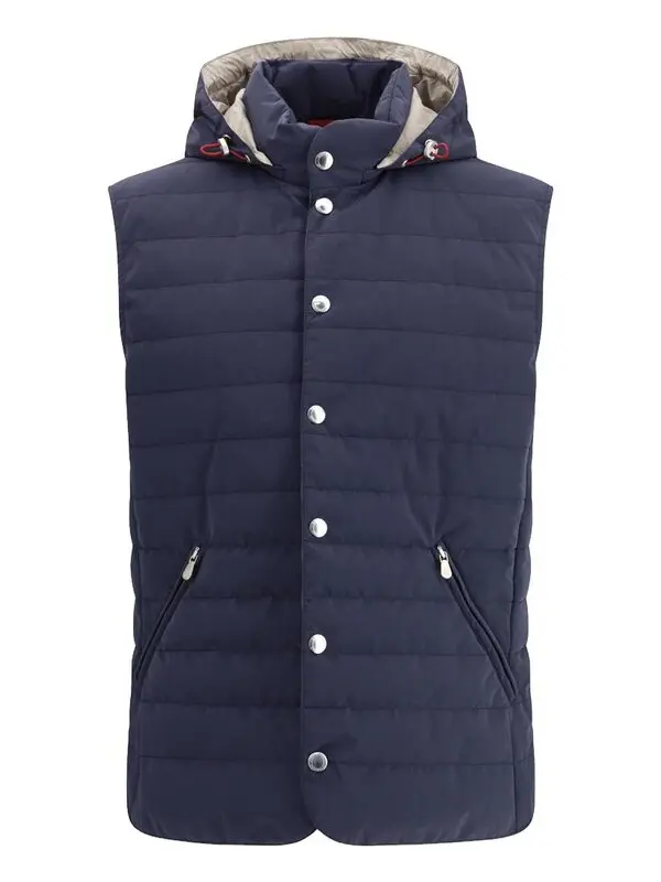 Brunello Cucinelli Quilted Down Vest - Blue