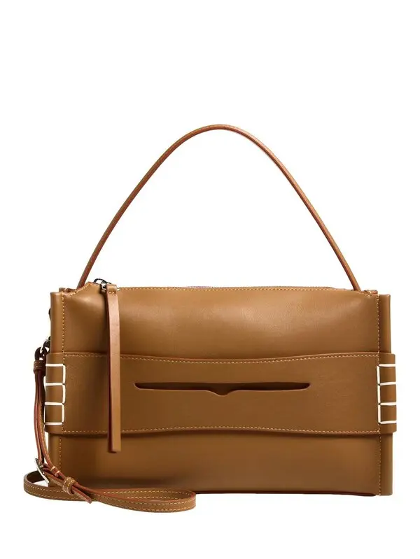 JW Anderson Small Loafer Leather Top Handle Bag - Tan