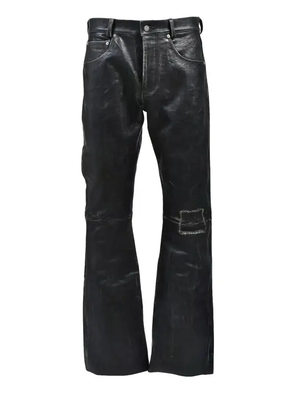 Enfants Riches Déprimés Crust Repaired Leather Flared Jeans - Black