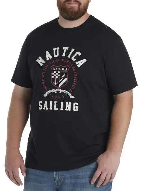 NAUTICA Big & Tall Sailing Graphic Tee - True Black