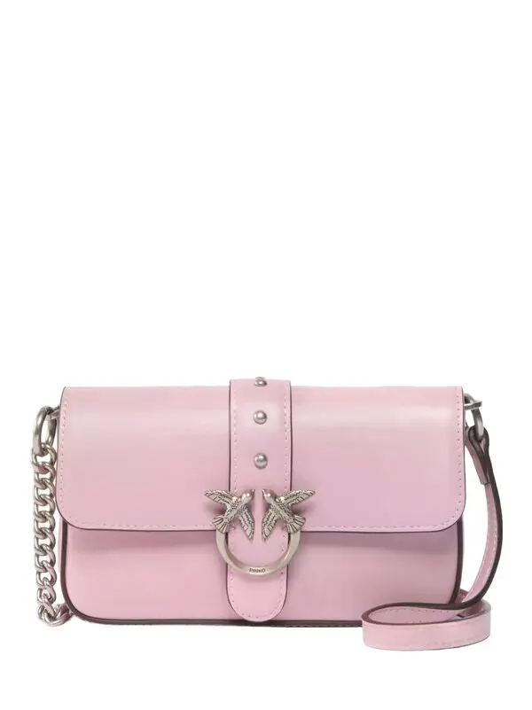 Pinko Love One Micro Leather Crossbody Bag - Pink