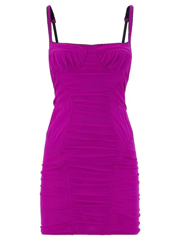 Attico Mini Tulle Stretch Dress - Purple