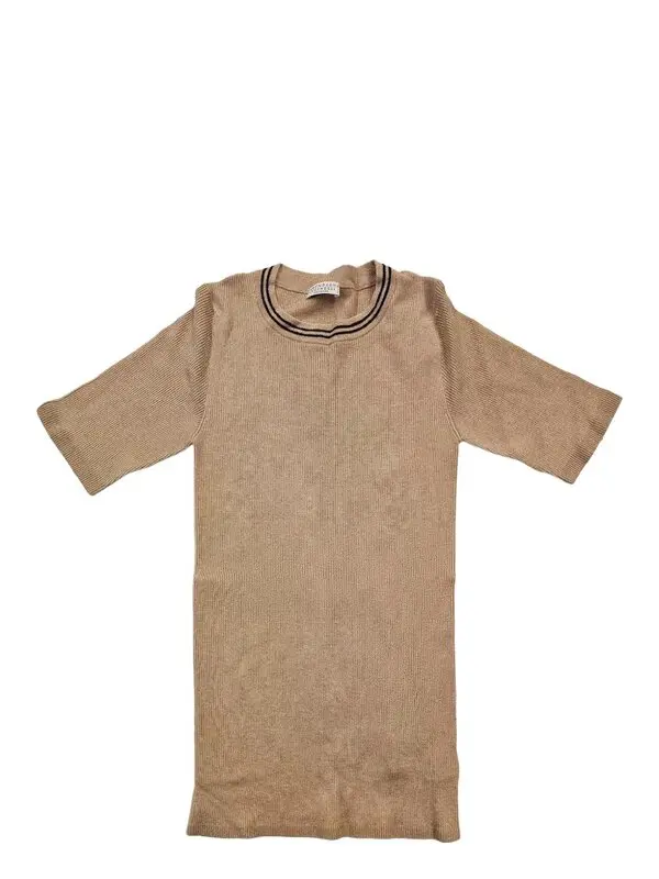 Brunello Cucinelli Ribbed Striped T-shirt - Neutrals