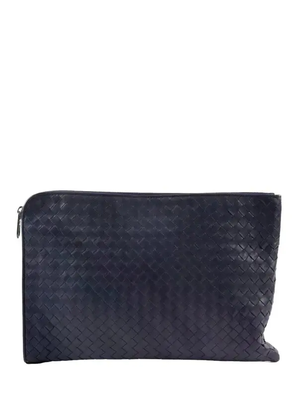 Bottega Veneta 2000s Intrecciato Leather Clutch Bag - Purple