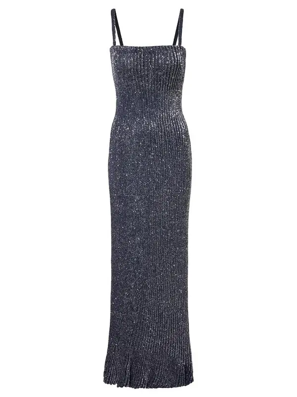 Alaïa Sequined Gown - Metallic