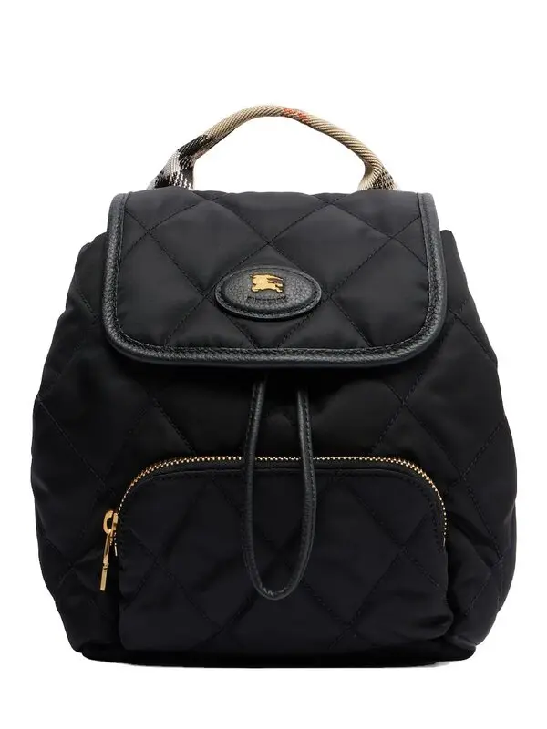 Burberry Leather-trimmed Backpack - Black
