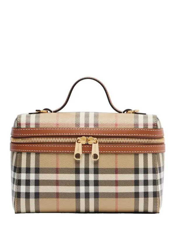 Burberry Small Check Vanity Bag - Beige