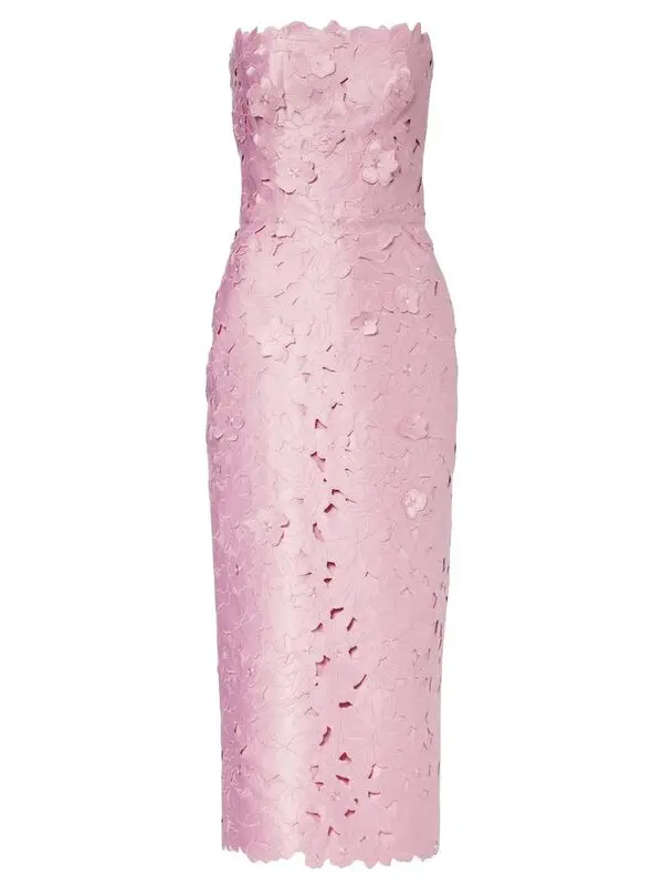 Costarellos Castelle Guipure Lace Cocktail Dress - Pink