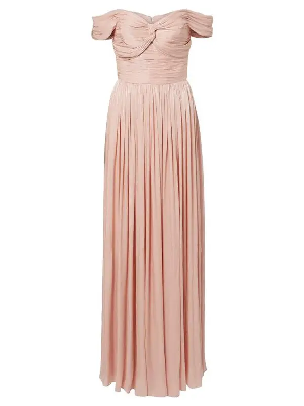 Costarellos Draped Off-shoulder Gown - Pink