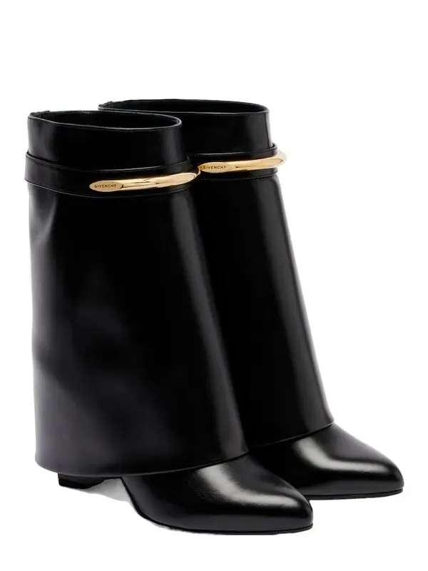 Givenchy Shark 95 Leather Mid-calf Boots - Black