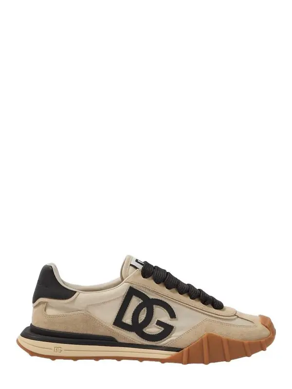 Dolce & Gabbana Suede-trimmed Sneakers - Beige
