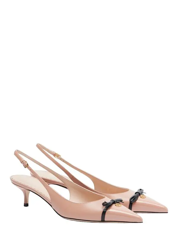 Valentino Garavani Bepointy 45 Leather Slingback Pumps - Pink