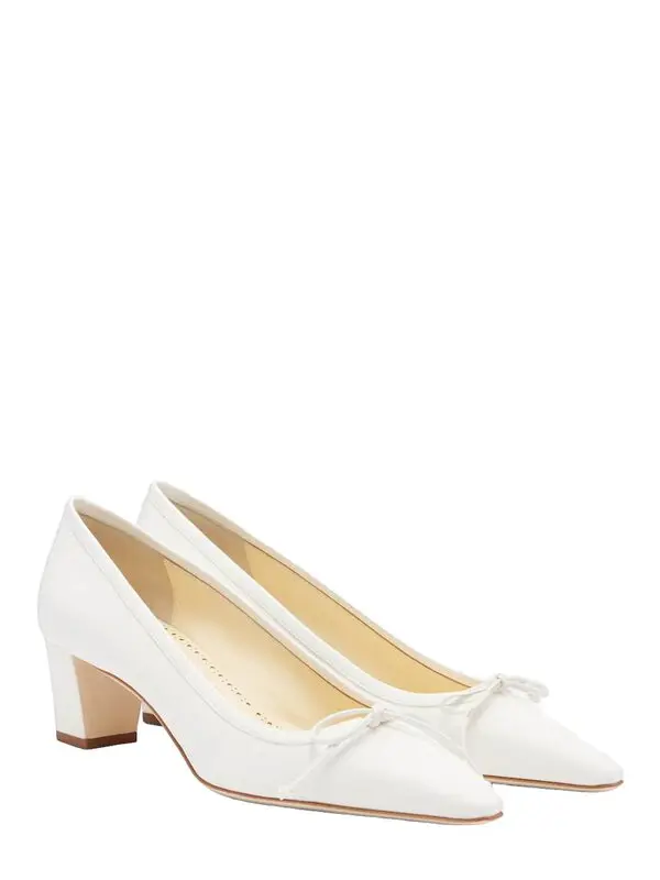 Manolo Blahnik Martebal 50 Bow-detail Pumps - White
