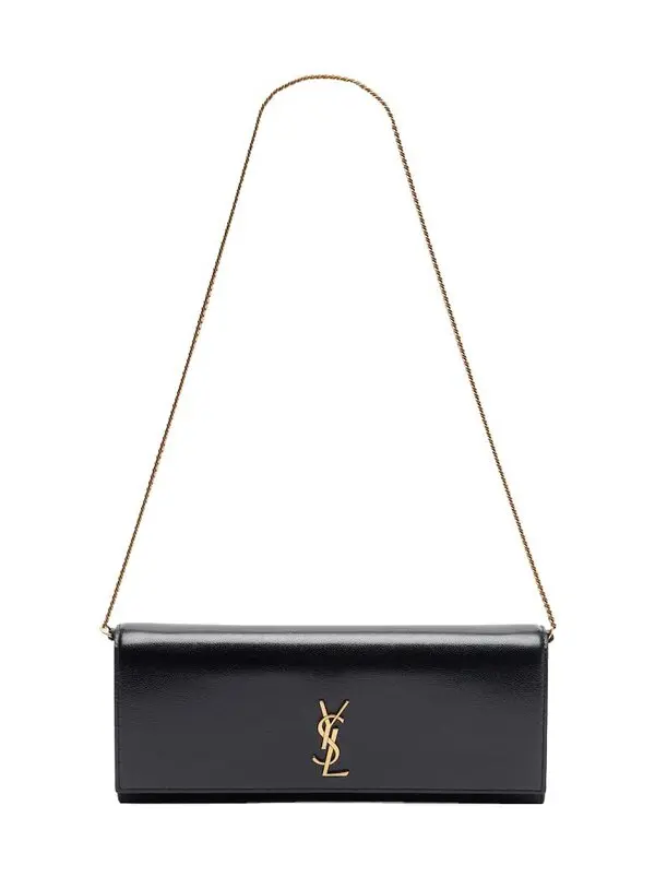 Saint Laurent Kate Leather Clutch - Black