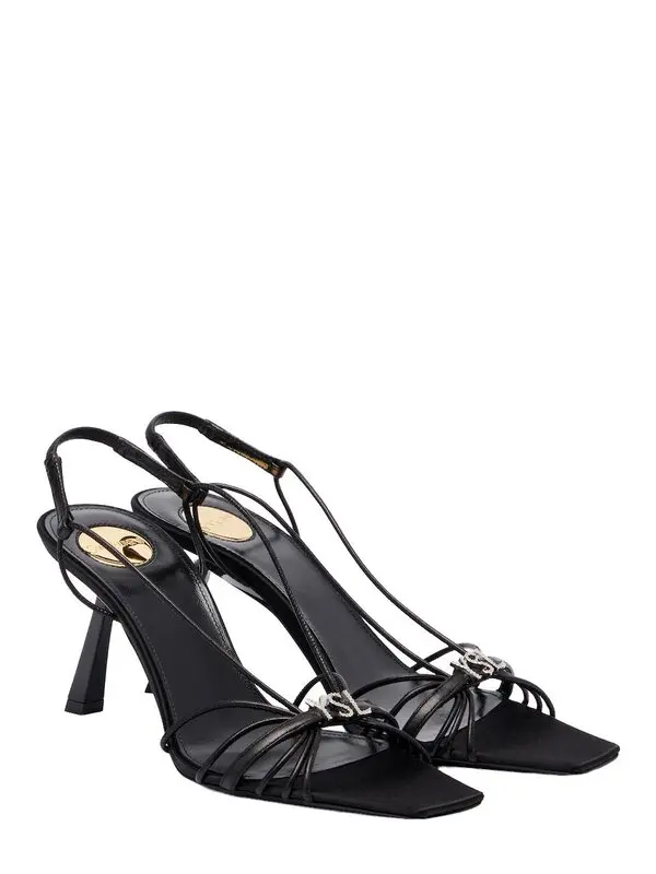 Saint Laurent Jerry Leather Slingback Sandals - Black