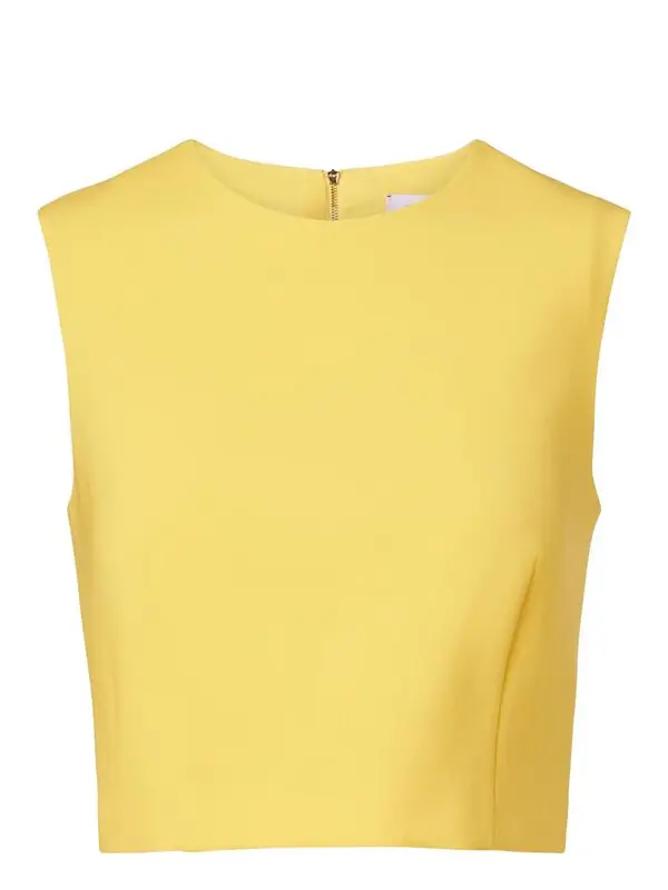 Carolina Herrera Wool-blend Crop Top - Yellow