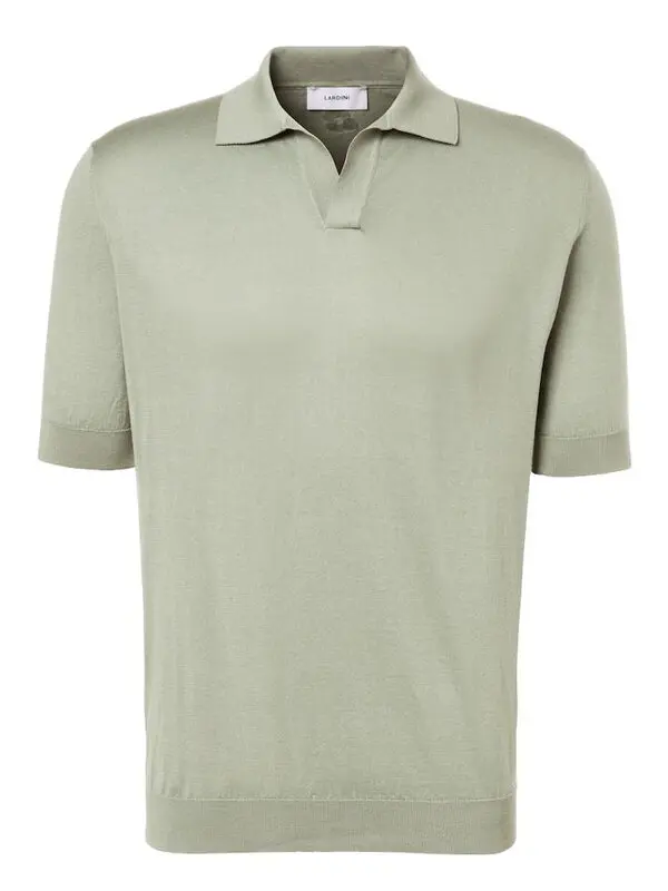 LARDINI Cotton Piqué Polo Shirt - Green