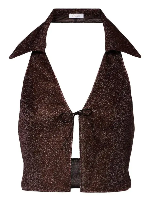 Oseree Lumière Crop Top - Brown
