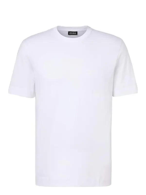 Zegna Logo Cotton Jersey T-shirt - White