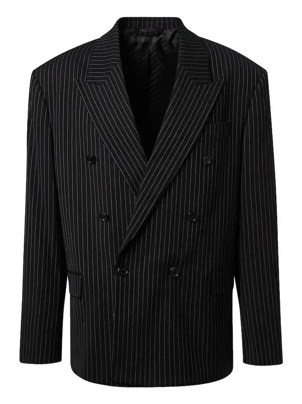 Acne Studios Striped Double-breasted Blazer - Blue