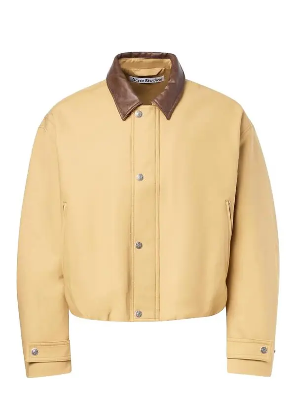 Acne Studios Leather-trimmed Cotton-satin Blouson Jacket - Beige