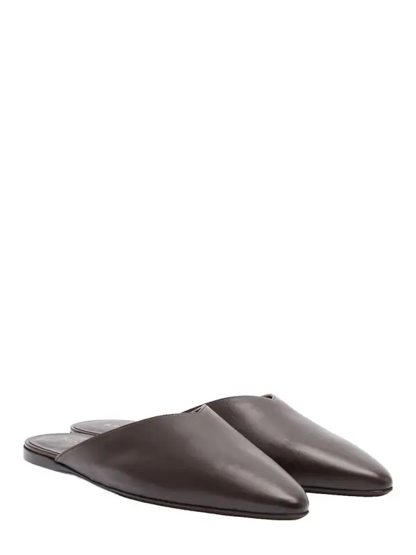 HERBERT LEVINE Homebody Leather Mules - Brown