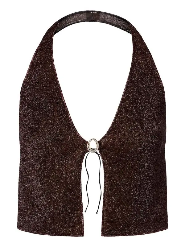 Oseree Lumière Crop Top - Brown