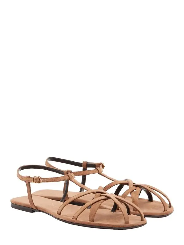 HERBERT LEVINE The Catch Suede Sandals - Brown