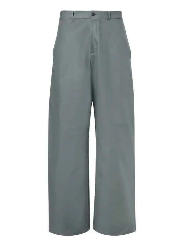 Acne Studios Cotton Satin Wide-leg Trousers - Grey