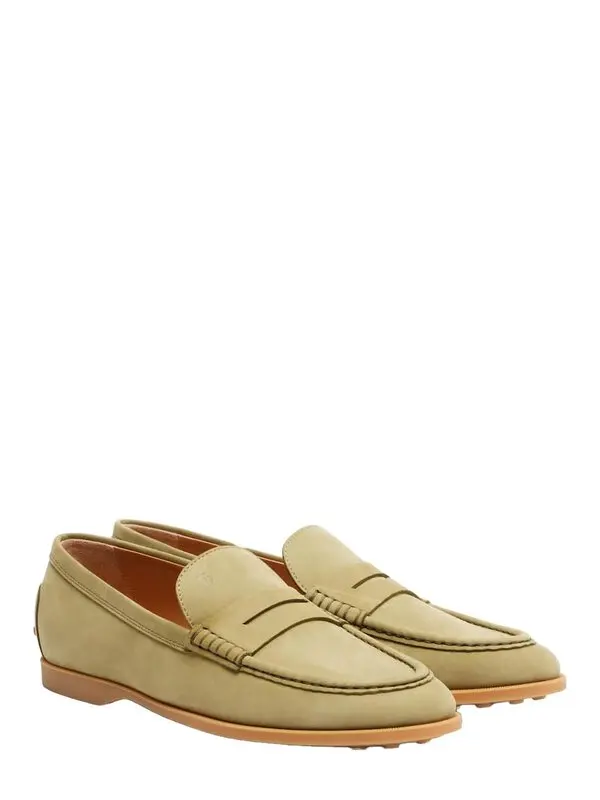 TOD'S Leather Penny Loafers - Beige