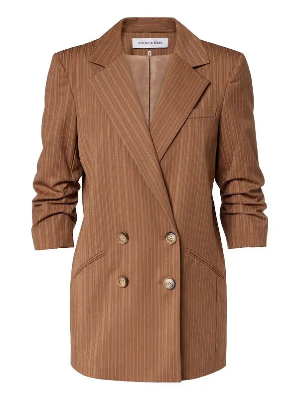 Veronica Beard Rupert Pinstripe Blazer - Brown