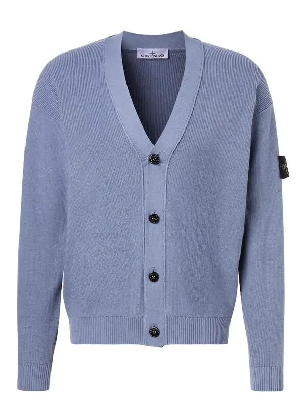 Stone Island Cotton Cardigan - Blue