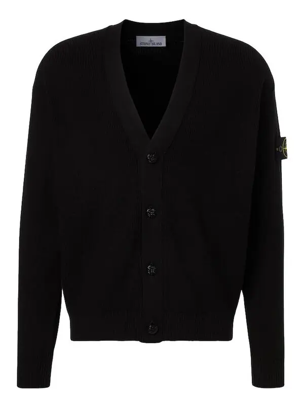 Stone Island Compass Cotton Cardigan - Black